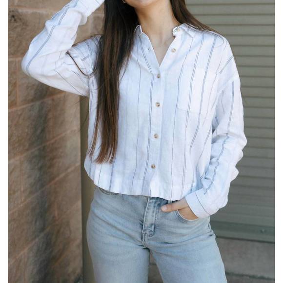 Thread & Supply | Tops | New Thread Supply Miranda Shirt In White Blue ...